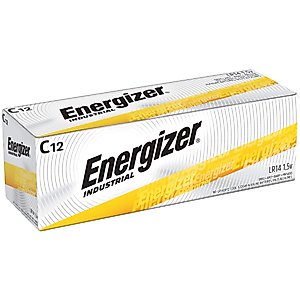 Energizer EN93 Industrial C 12 Alkaline Batteries, Pack of 12