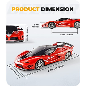 100 CLASSIC Officially Licensed RC Car Ferrari LaFerrari FXX K EVO Remote Control RC Car Series 1:24 Scale Full Function Electric Sport Racing Hobby Toy Car 79300RD