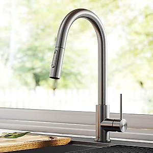 Kraus KPF-3104SFS Oletto Contemporary Pull-Down Single Handle Kitchen Faucet, 16.25 inch, Spot Free Stainless Steel
