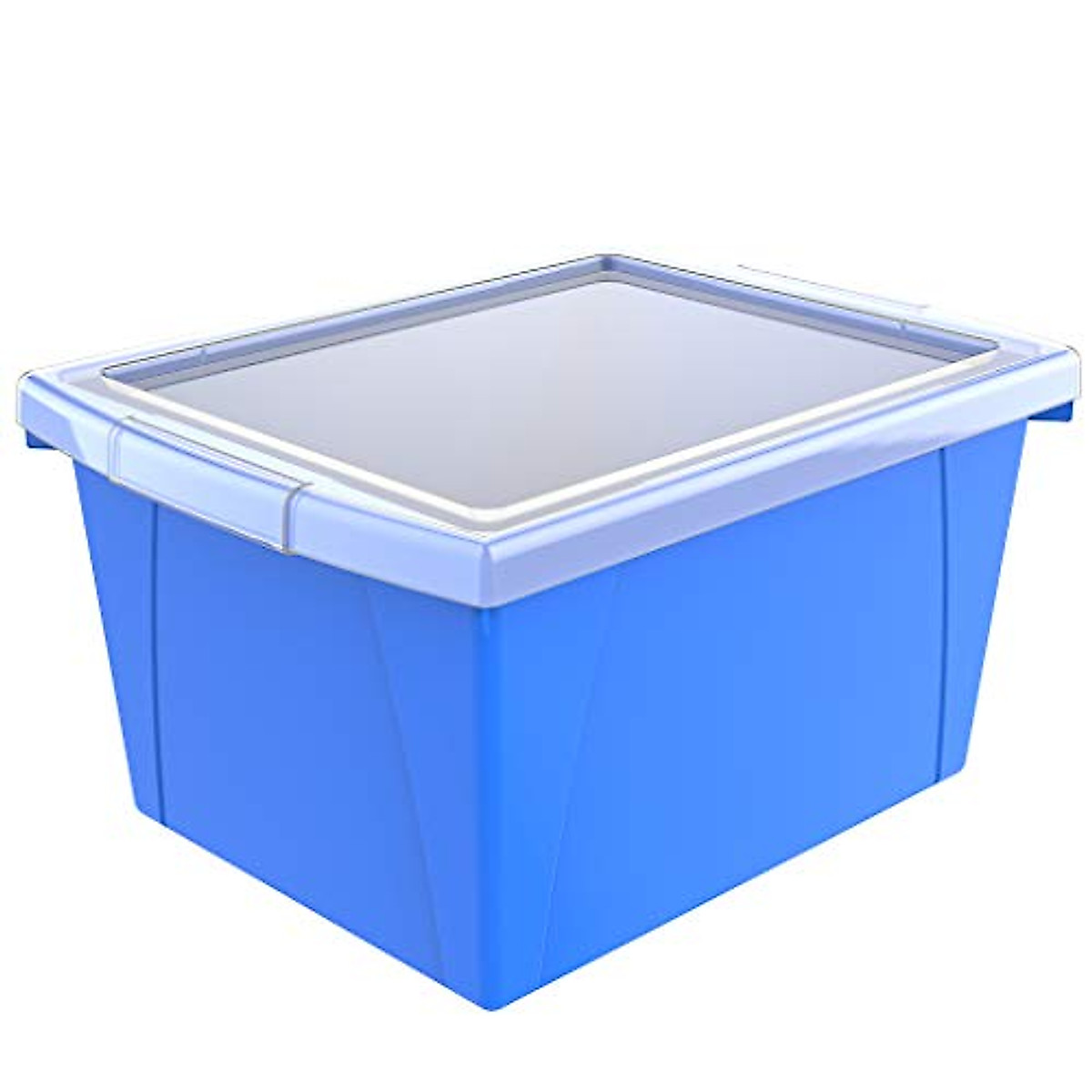 Storex 4 Gallon Storage Bin with Lid – Plastic Classroom Organizer for Books and Supplies, Blue, 6-Pack (61412U06C)