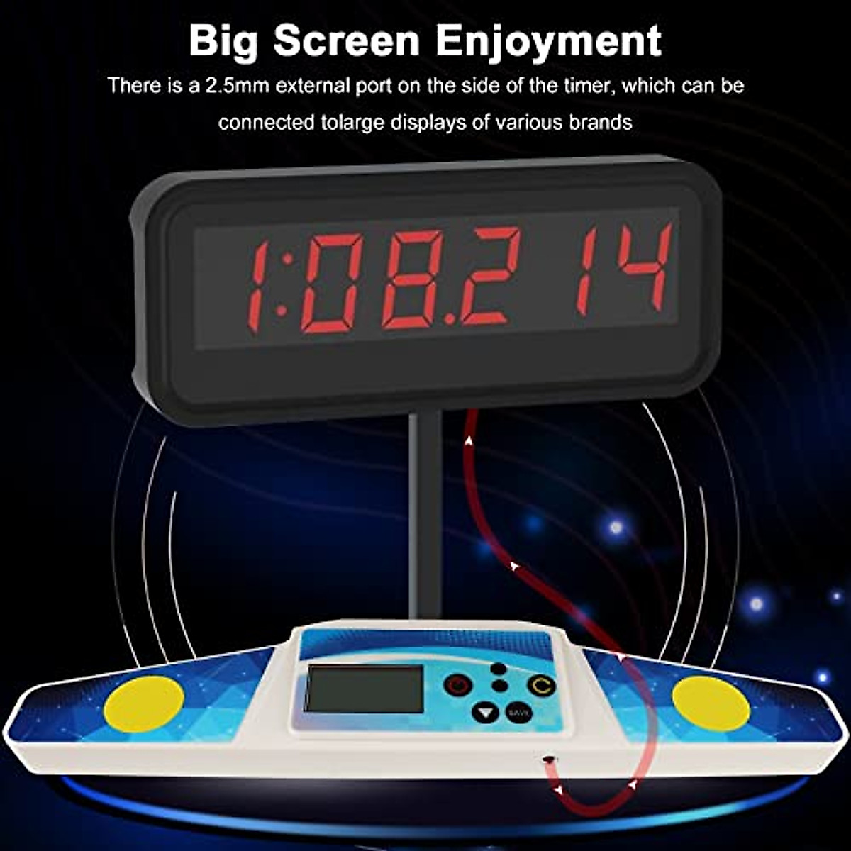 Speed Cube Timer, Professional Timer Clock Machine for Stack Competition Speed Cube Timer Tools Gift Cube Fun Toys (Timer)