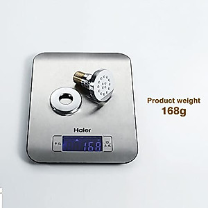 Yalsfowe Round Shower Body Sprays Chrome, 2 Inches Shower Jets System, Brass Spa Massage Showerhead Wall Mounted, Angle Adjustable, High Pressure Shower Head,1pcs