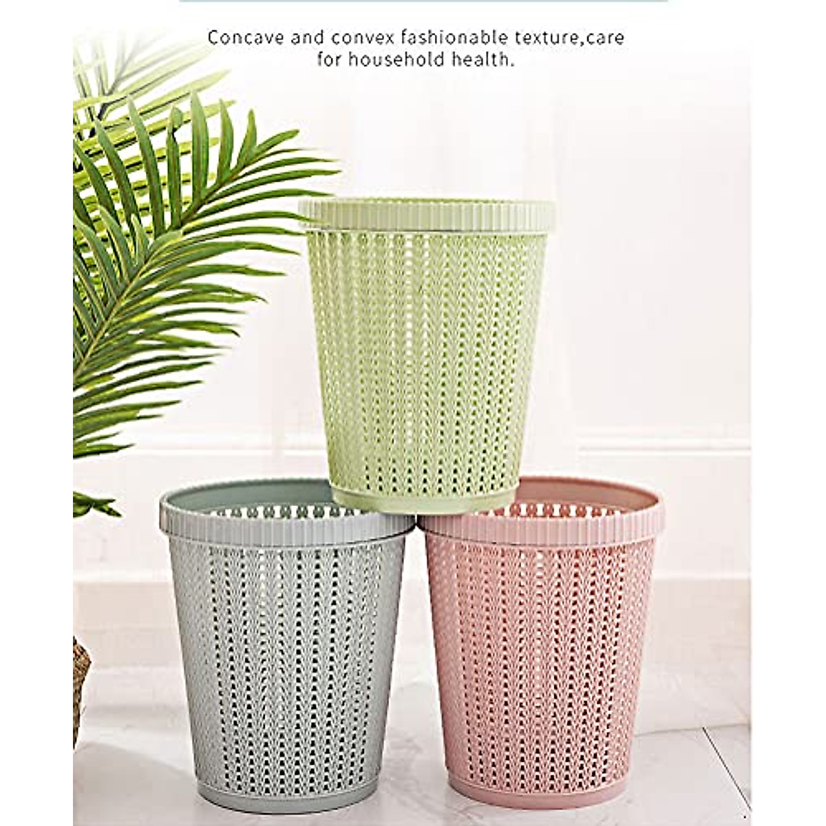 Hosaire Waste Basket Trash Can Kitchen Waste Basket with Cover for Bathroom Home Office Dorm Kids Room 1 Pcs