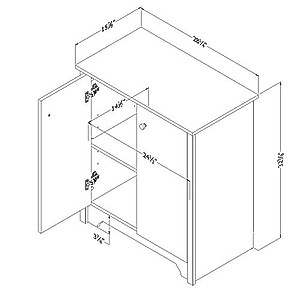 South Shore Small 2-Door Storage Cabinet with Adjustable Shelf, Pure Black