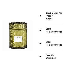 LA JOLIE MUSE Fir & Cedarwood Scented Candle, 19.4 Oz Large Winter Holiday Gift Candle, Wood Wicked Candle for Home Scented, Long Burning Glass Jar Candle