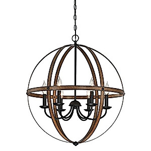 Westinghouse Lighting 6333600 Stella Mira Six-Light Indoor Chandelier, Barnwood and Oil Rubbed Bronze Finish