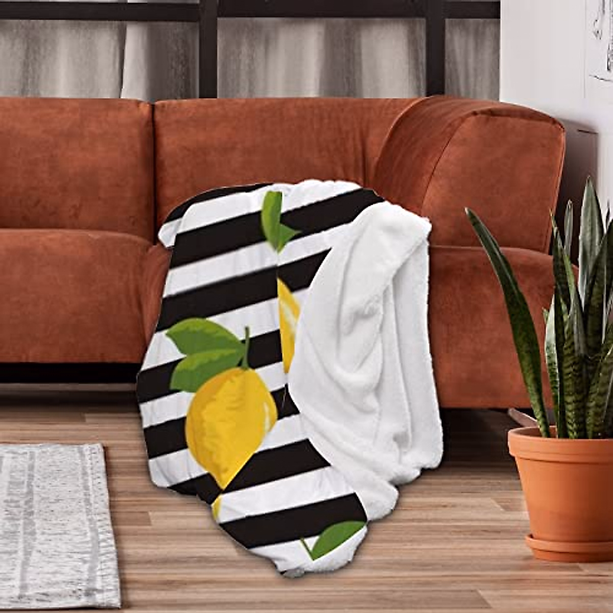 Vantaso Wearable Hooded Blankets Throw Poncho Cloak Blanket Summer Black White Striped for Adults Kids for Bed Sofa Bedding Multi-Size