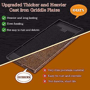 HG-GRZ-NS Griddle Replacement Parts for ZLINE Gas Stove Top Parts High Grate Cast Iron Reversible Griddle Plate ZLINE 24 30 36 48 60 Inch Gas Cooktop Range Electric Oven Griddle Top Pan 1 Pcs