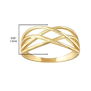 10k Yellow Gold Woven Celtic Knot Band Style Ring - Size 8