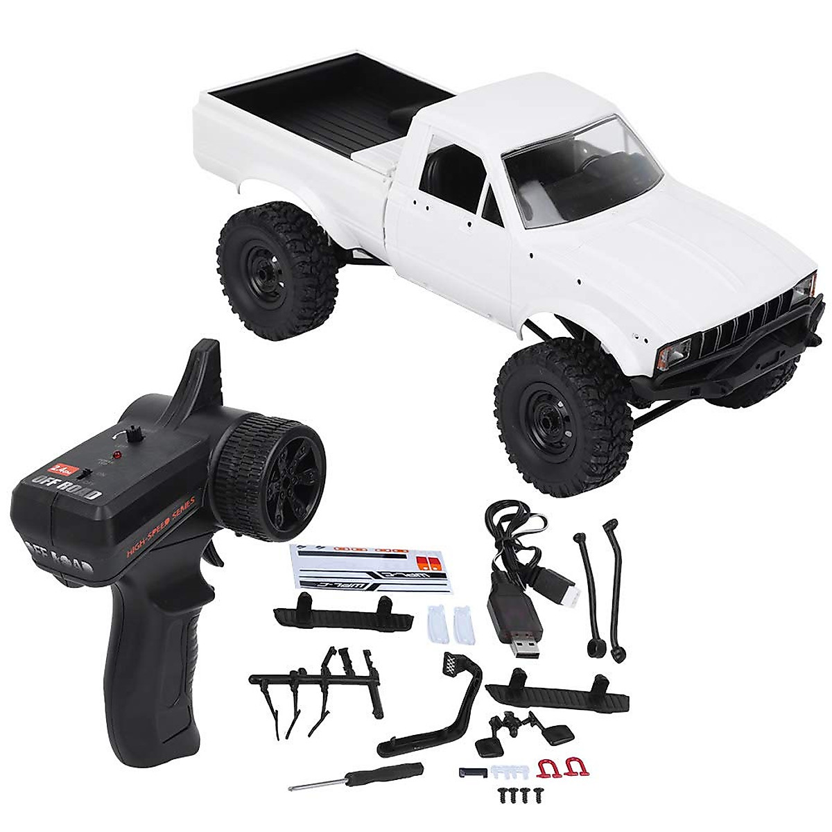 VGEBY RC Crawler Car, 2.4G 1/16 4WD Off-Road Truck Full Scale Four Wheel Remote Control Children RC Car Toy Model Car Complete Rc Rock Crawler 1 16 Rc Car