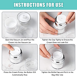 3 Pack Airless Pump Jar, Moisturizer Pump Container, Pump Moisturizer Container, Leak-proof Travel Containers for Thick Moisturizer, Skincare Cream, Travel Lotion Container（0.5oz /1oz /1.7oz）