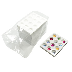 EISCO 10PK Spot Plates, 12 Wells - Polyethylene, Premium Hard Plastic