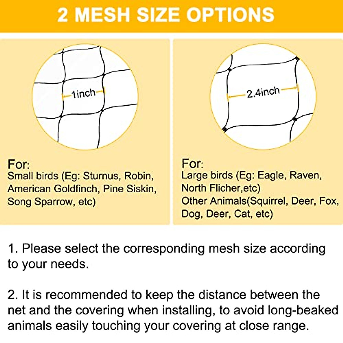 Bird Netting 25'x50' with 2.4" Square Mesh Garden Netting Bird Net for Chicken Coop, Poultry Netting Heavy Duty Nylon Netting for Garden, Aviary, Pests, Deer Fence Chicken Netting Fruit Tree Netting