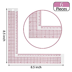 Plastic Sewing Ruler L-Square Curve Ruler Sewing Measure Tailor Ruler Clear Sewing Ruler for Tailor Craft Tool Drawing Measuring Supplies (2)