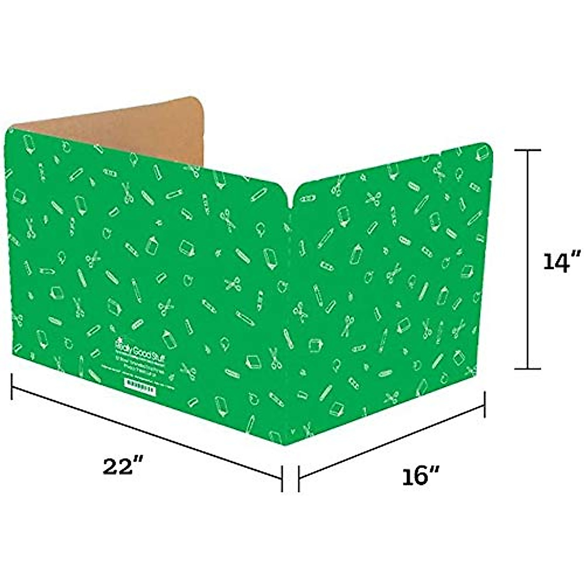 Large Privacy Shields for Student Desks – Set of 12-3 Group Colors -Gloss - Study Carrel Reduces Distractions - Keep Eyes from Wandering During Tests, Red, Blue & Green School Supplies Pattern