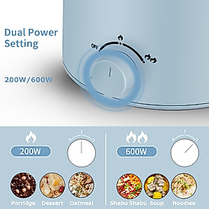 Topwit Hot Pot Electric, Electric Pot, 1.6L Ramen Cooker, Multifunctional Electric Cooker for Pasta, Shabu-Shabu, Oatmeal, Soup and Egg with Over-Heating Protection, Boil Dry Protection, Blue