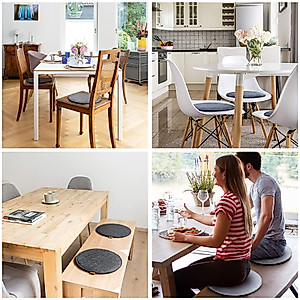 YUPPIE TONE 2 Pack Felt Chair Pads Square Memory Foam Seat Cushions for Dining Kitchen, Office, Lounge - 35 x 35 cm Dark Gray