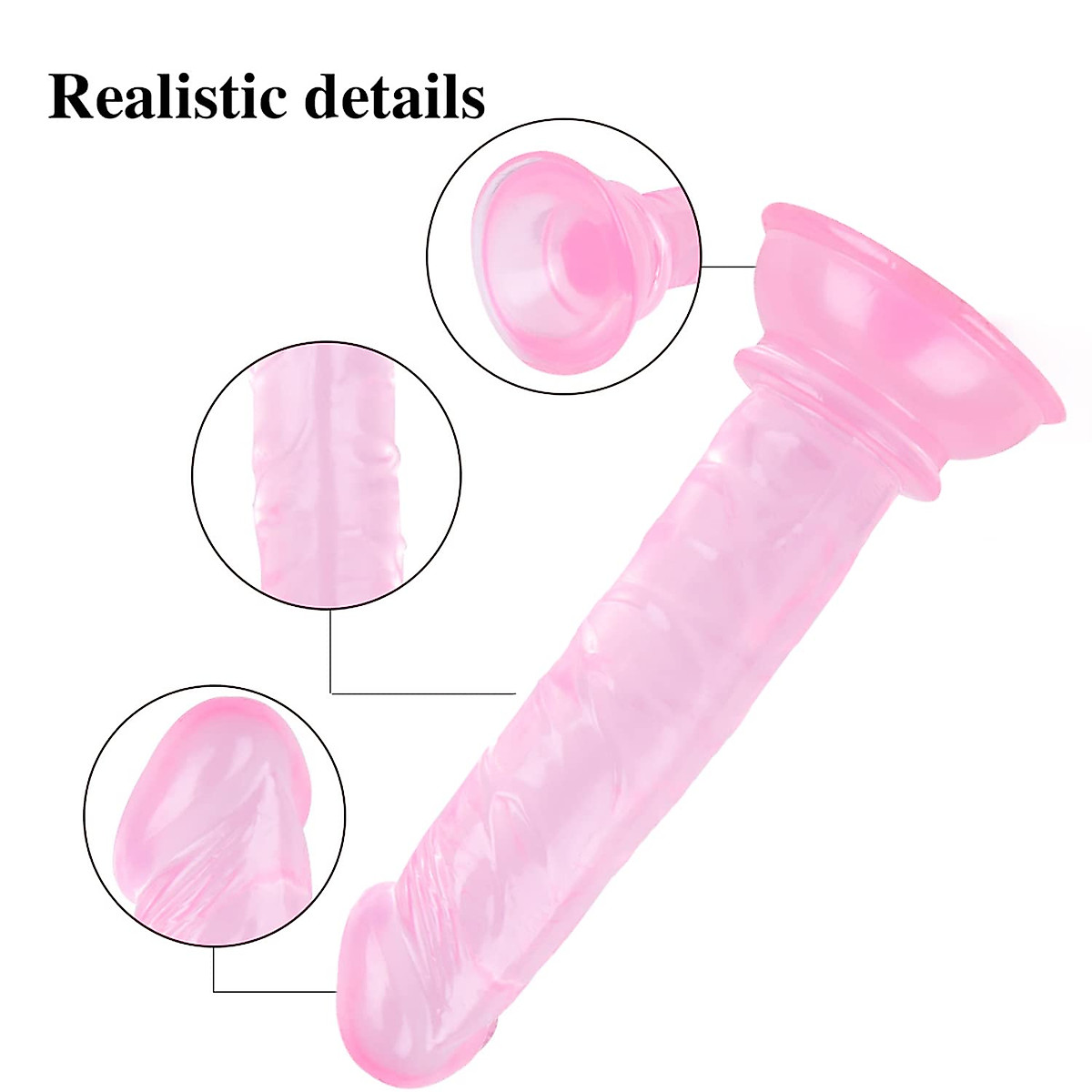 6 Inch Small Pink Jelly Dildo Realistic Mini Crystal Clear Dildo with Suction Cup for Women Adult Sex Toy