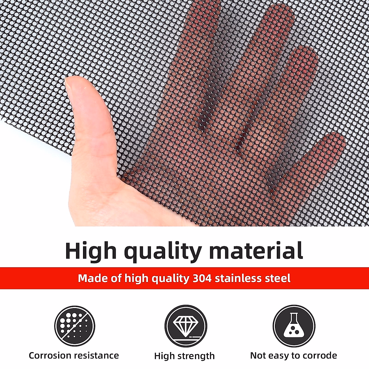 AggAuto Universal 40"x13" Car Grill Mesh - 100x33cm PVC Coated Stainless Steel Automotive Grille Insert Screen Bumper Vent, One of the Most Multifunctional Shape Grids Black