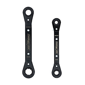 Channellock 841S 8-in-1 SAE Ratcheting Wrench Set | 8 sizes in 2 Pieces Including 5/16, 3/8, 7/16 ,9/16, 5/8, 11/16, 3/4-Inch | 12 Point Ratchet | Heat Treated for Durability | Made in USA , Black