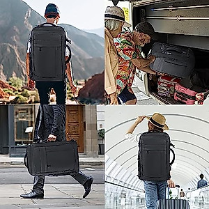 Travel Backpack, Extra Large Carry On Backpack for Men, 40L Expandable Airline Approved Water Resistant Business Luggage Suitcase Daypack Bag Fits 17 Inch Laptops, Travel Gifts for Men Women, Black