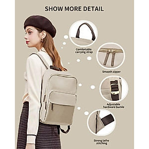 Laptop Backpack Women Teacher Backpack Work Computer Backpack with Laptop Compartment College Waterproof Anti Theft Backpack Casual Daypack Business Travel Backpack for Women Carry On Bag Khaki