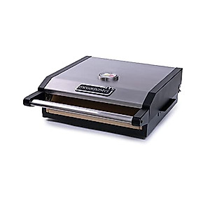 Megamaster Portable Pizza Oven, Grill Top Ceramic Pizza Oven Kit, Portable Oven, Camping Oven, Insert for BBQ Grill and covered smoker/griddle, Stainless Steel.
