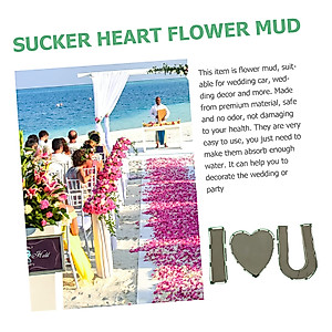 Abaodam 1 Set Heart-Shaped Sucker Flower Clay Rose Sucker Floral Decor Rose Ornament Wedding Ornament Flower Decor Green Tray Foam Sponge Wedding Car Supplies Toolkit Unique Plastic