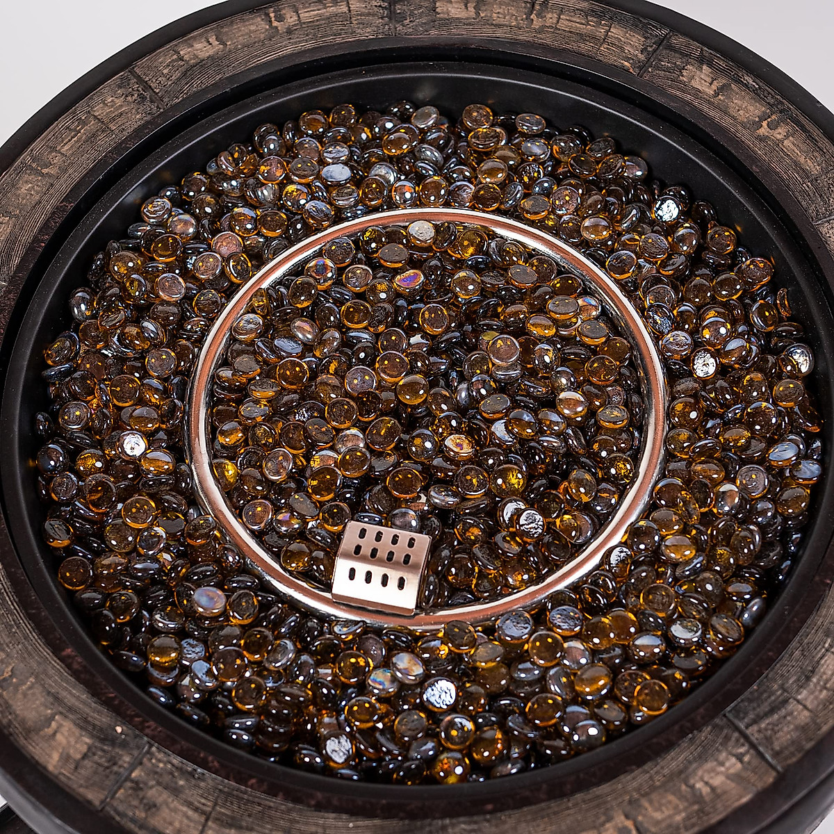 Global Outdoors Wine Barrel Gas Fire Pit 27L X 27W X 24H