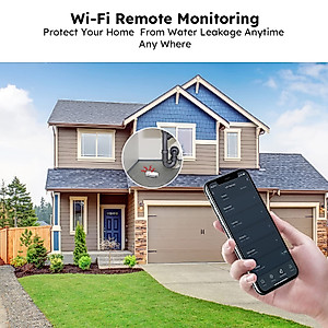 AGSHOME Water Detector Alarm, wifi Water Sensor 5-pack & Hub Kit,120db Alarm and App Alerts, Leak and Drip Alert , for Home, Basement (Not support 5G WIFI)