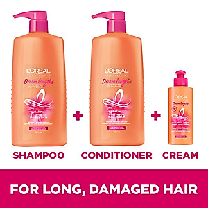 L'Oreal Paris Elvive Dream Lengths Super Detangling Conditioner With Fine Castor Oil and Vitamins B3 and B5 for Long, Damaged Hair, Instantly Detangles To Reduce Breakage With System, 28 Fl Ounce