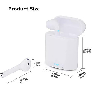 Tradencia Wireless Earbuds Bluetooth 5.0 Earphones IP65 Waterproof with Charging Case, 24H Music Playback 100H Standby Time, White