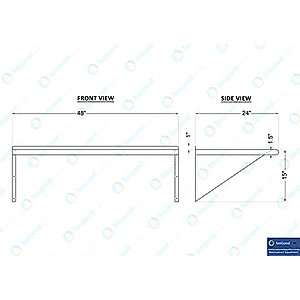 AmGood 24" X 48" Stainless Steel Wall Shelf | Metal Shelving | Garage, Laundry, Storage, Utility Room | Restaurant, Commercial Kitchen | NSF