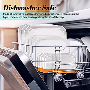 COKMART 9PCS Dishwasher Safe Silicone Bags for Food Storage,BPA Free Kitchen Bags Leakproof Freezer Reusable Bags 2 Reusable Gallon Bags/4 Sandwich Bags/3 Snack Bags for Lunch/Travel/Home