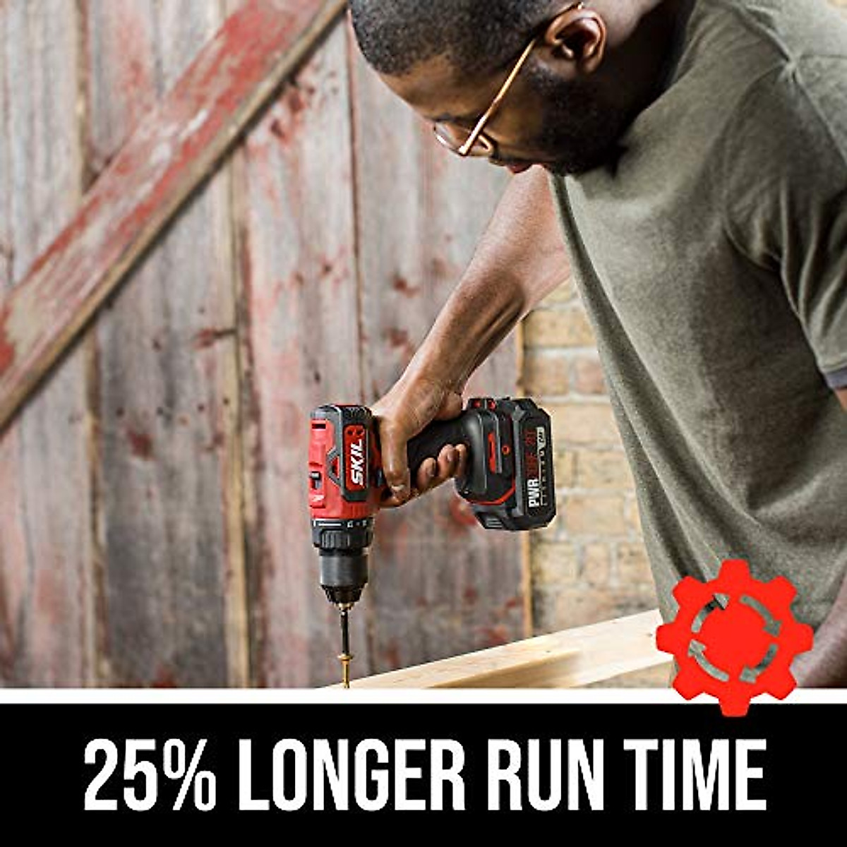 SKIL PWR CORE 20 Brushless 20V 1/2 Inch Drill Driver Includes 2.0Ah Lithium Battery and Standard Charger - DL529303