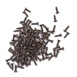 PGMJ 20 Pieces Jewelry Box Hardware Thickened Solid Bronze Tone Antique Right Latch Hook Hasp Horn Lock Wood Jewelry Box Latch Hook Clasp and 80 Replacement Screws (Right Latch Buckle)