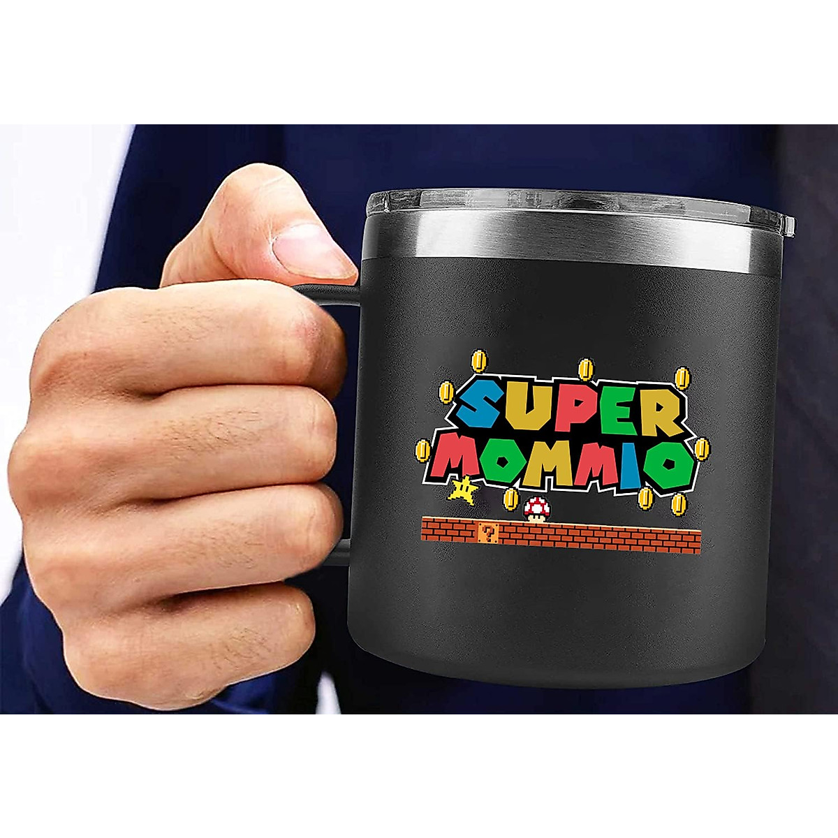 YACO STORE 14oz Mug- Super Mommio | Gifts for Mom for Christmas Mom Birthday Gift - Mom Gifts from Daughter Son - Birthday Gifts for Mom - Mom To Be Gifts - Best Mom Ever Gifts -New Mom Gifts
