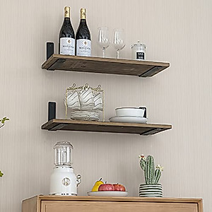 SAMTSELT 4 Packs Heavy Duty L Brackets for Shelves, Iron Floating Shelf Black Brackets,Industrial Hardware 90 Degree Right Angle Brackets. Wall-Mounted Metal Brackets for DIY Open Shelves (10x6'')