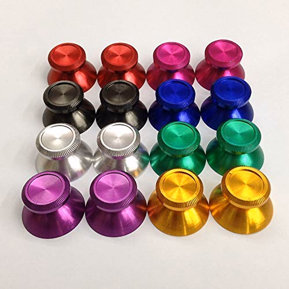 2PCS Aluminum Metal Analog Joystick Thumbstick Rocker Mushroom Caps Button for PS4 Xbox One Replacement (Black)