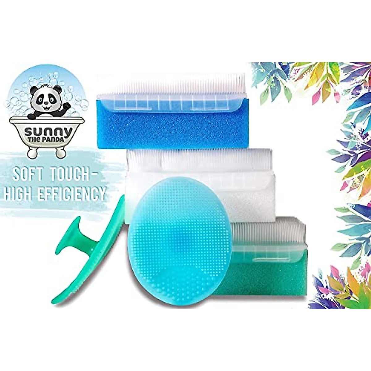 Cradle Cap Brush for Babies - Cradle Cap Treatment Set of 6 | Baby Brush and Comb Set Newborn | Baby Sponge for Bathing Newborn Bath Essentials | Baby Comb & Scalp Scrubber Set of 6