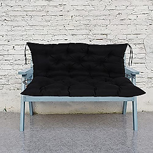 Hruile Waterproof Seat Cushions Replacement Swing Chair Hanging Basket 2-3 Seater Bench Cushion Pad for Indoor Outdoor Patio Garden Poolside Balcony,59x40in,Khaki