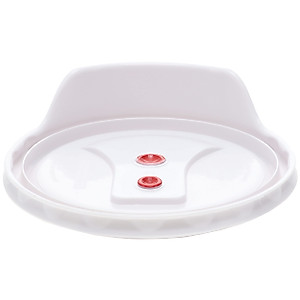 Corningware FM-22 20oz Round Soup Mug Pop-Ins Vented Lid With Tomato Red Tab