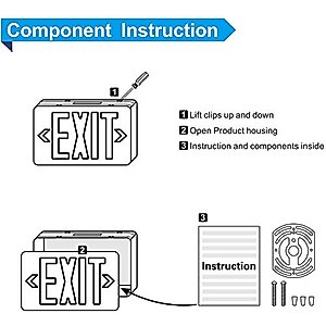 EXITLUX 8 Pack Green Led Emergency Exit Lights with Battery Backup-UL Listed 120V/227V Double Face- Exit Sign with Emergency Lights-Plug in Emergency Battery Lights