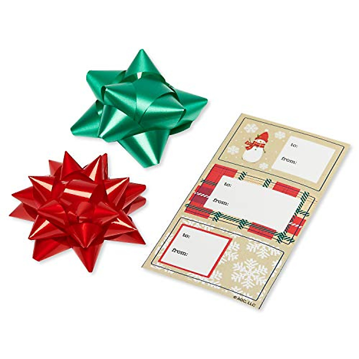 American Greetings Christmas Wrapping Paper Kit - 4 Traditional Rolls with Gridlines, 7 Bows and 30 Gift Tags (41-Count, 120 sq. ft.)