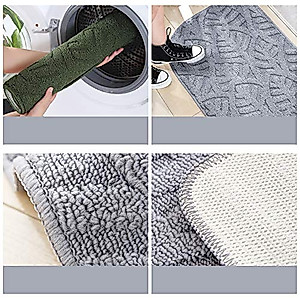 smabee Indoor Doormat Front Door Mat 17"x28", Keeps Your Floors Clean, Half Round Entrance Mat for Outdoors Toilet Patio Kitchen Bedroom (Gray)