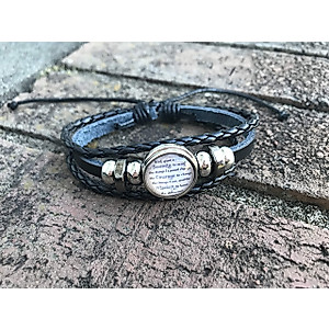 Serenity Prayer Leather Bracelet - Sobriety Gift for Men or Women - AA NA Gift Jewelry - Motivational Inspirational Addiction Recovery Gift - Sponsor or Sponsee Gift