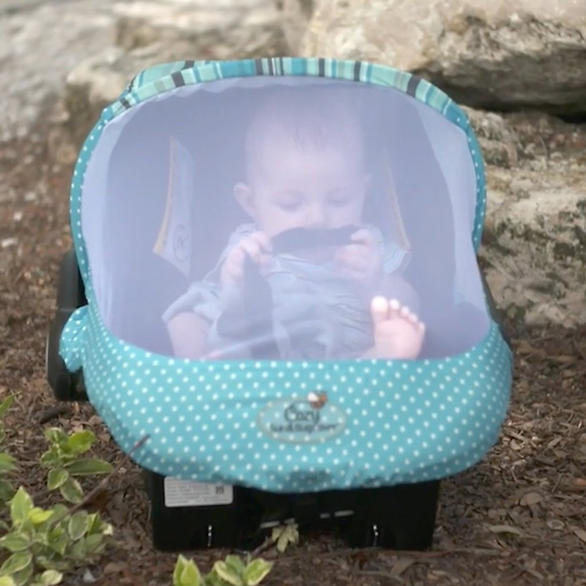 Cozy Cover Sun & Bug Cover (Orange Stripe) - The Industry Leading Infant Carrier Cover Trusted by Over 2 Million Moms Worldwide for Protecting Your Baby from Mosquitos, Insects and The Sun