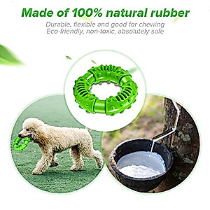 Feeko Dog Toys for Aggressive Chewers Large Breed, Non-Toxic Natural Rubber Long-Lasting Indestructible Dog Toys, Durable Puppy Chew Toy for Medium Large Dogs - Fun to Chew, Chase and Fetch (Green)