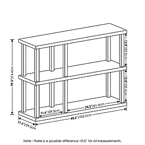 Furinno Turn-N-Tube No Tools Decorative Display Shelf, 3-Tier, Americano/Black