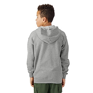 Gildan Youth Full Zip Hoodie Sweatshirt, Style G18600B, Sport Grey, Medium